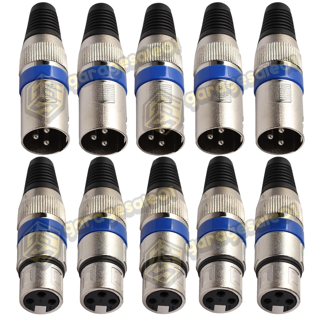 10Pcs XLR 3Pin Male & Female MIC Jack Plug Audio Microphone | Shopee ...