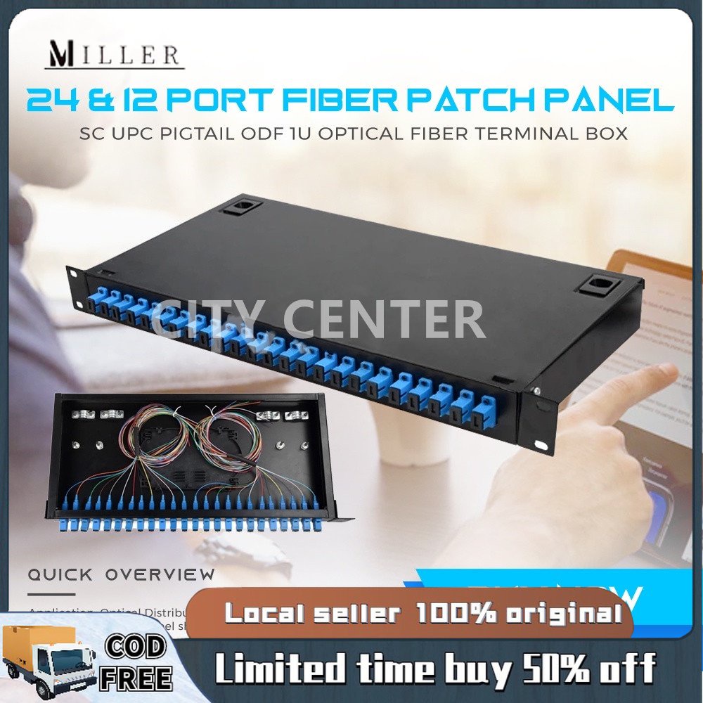 【COD】12 Port Fiber Patch Panel SC Pigtail ODF1U Optical Fiber Terminal ...