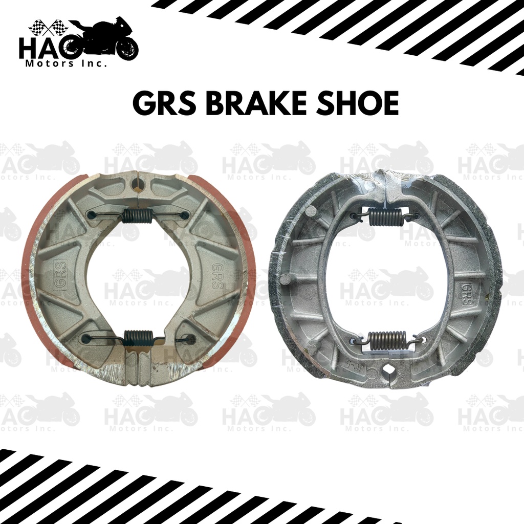 GRS BRAKE SHOE RED RUBBERIZED / BLACK XRM/ MIO/ SMASH/ BEAT/ BARAKO ...