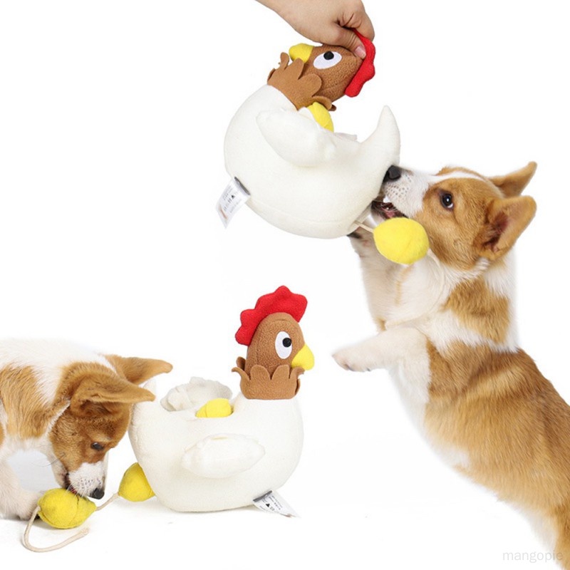 Pet Plush Toys Squeak Toys Hen Laying Eggs IQ Smell Training Dog Toys ...