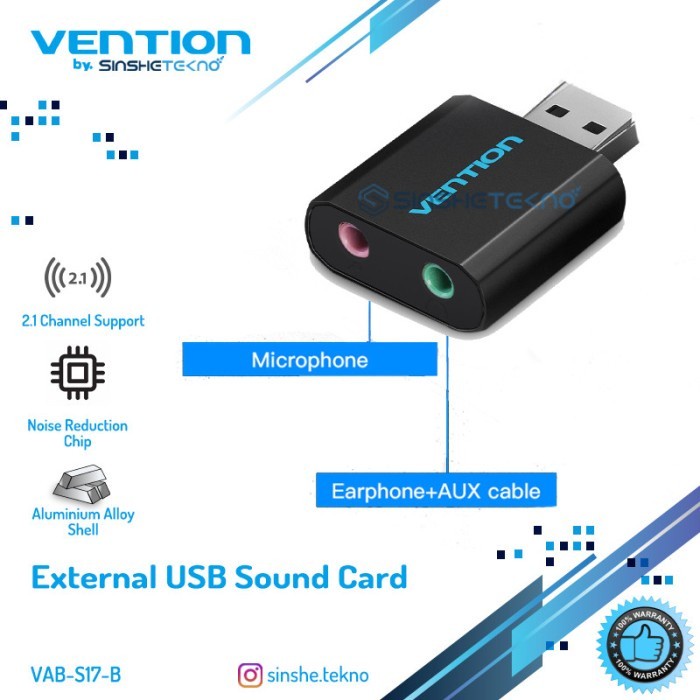 Vention S17 Universal External USB Sound Card | Shopee Philippines
