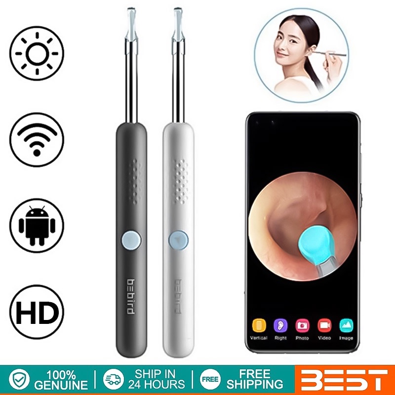 Bebird Wifi Smart Visual Ear Cleaner Endoscope Earpick Otoscope Ear Wax ...