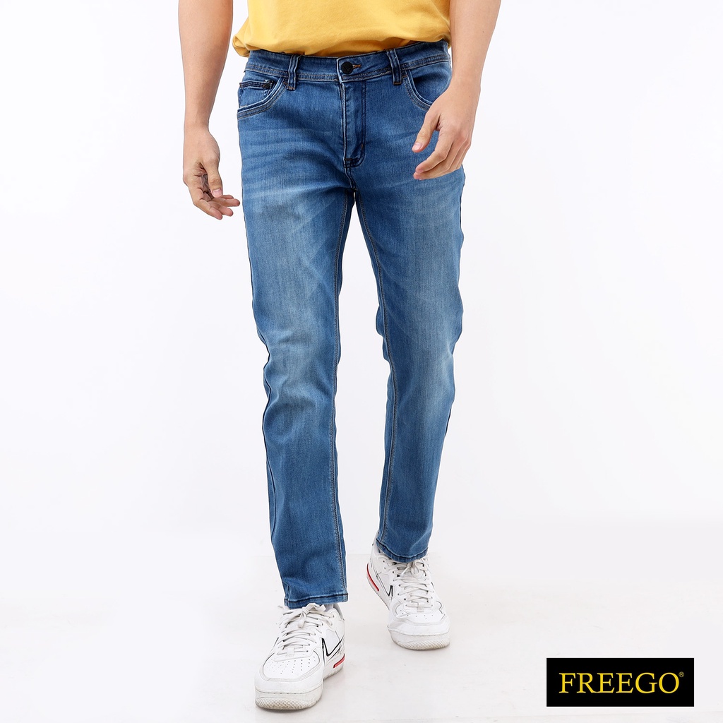 Freego Mens Denim Long Pants Slim Tapered Fit Stretch GSB23-0013 ...