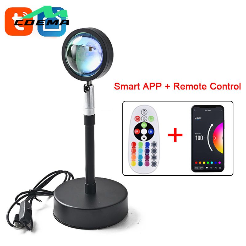 Tuya 16 Colors Bluetooth Sunset Lamp Projector Rgb Led Night Light Tuya ...
