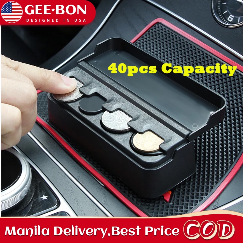 GEEBON Car Coin Case Organizer Plastic Pocket Telescopic Dash Coin ...