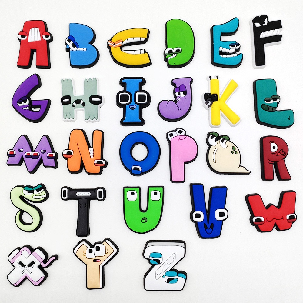 Crocs Jibbitz Pins 26 Letter A-Z Creativity Cartoon DIY Button Shoes ...