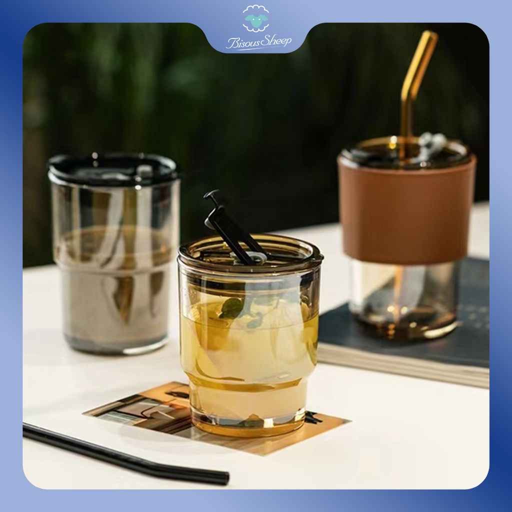 Glass cup straw Cup Coffee Cup glass heatproof transparent Cup ...