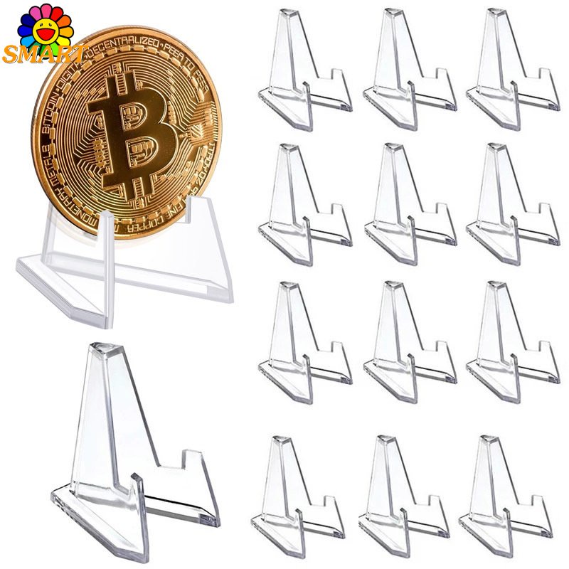 1PC Transparent Acrylic Plastic Display Stand Medal Commemorative Coin ...
