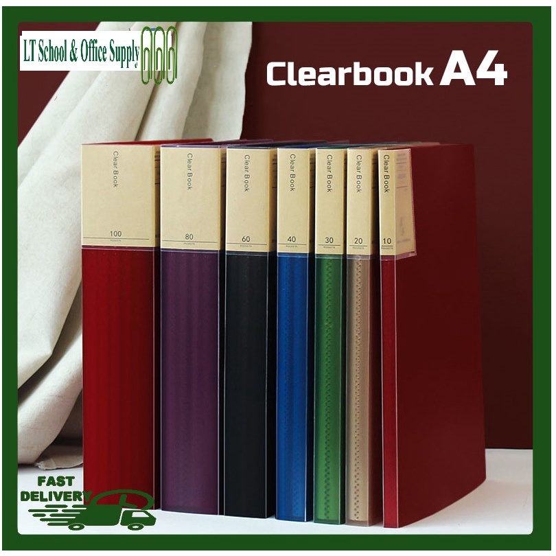 Neja life A4 Transparent retro color clearbook Display Book 10 pockets ...