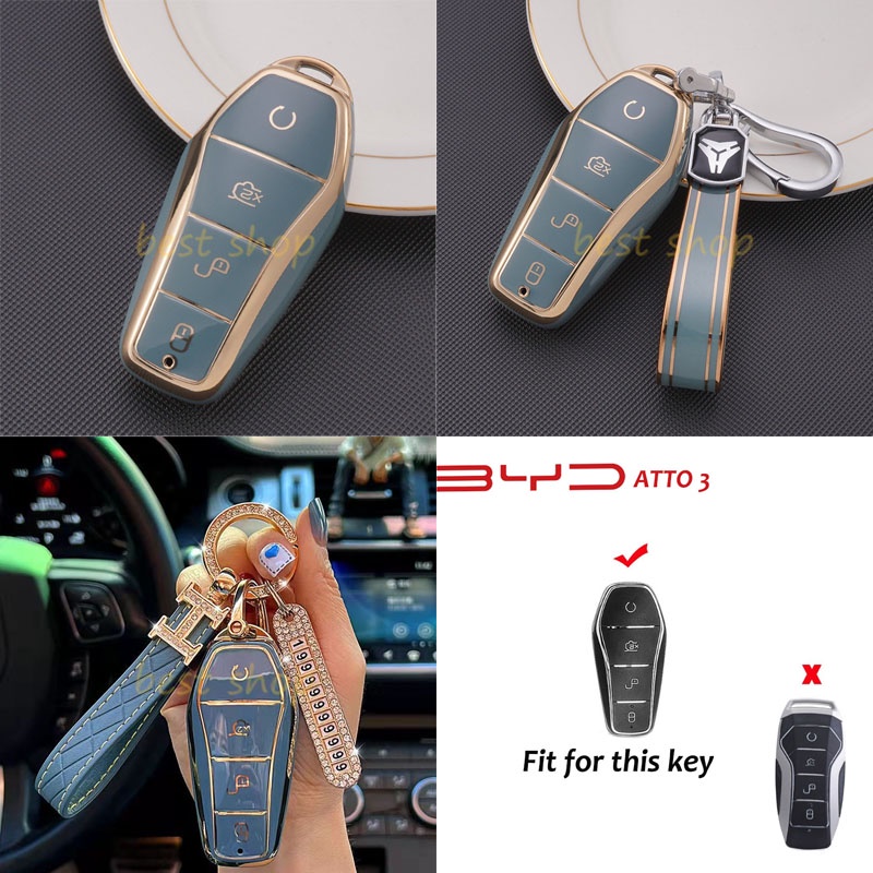 BYD ATTO 3 2022 TPU Key Case Key Pocket Key Chain Remote Control Key ...