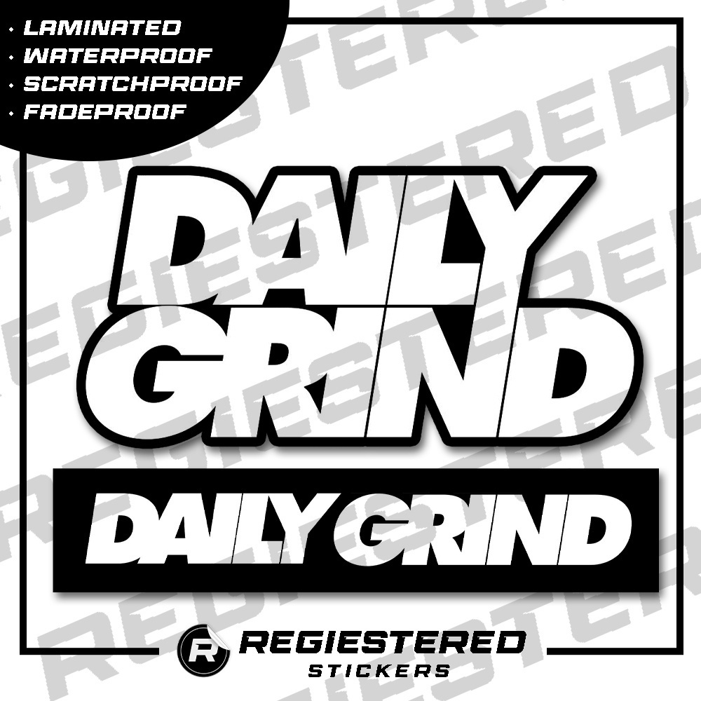 Daily Grind Sticker Waterproof Laminated Outdoor Indoor Helmet ...