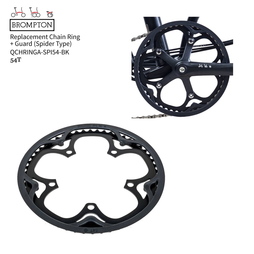 CS168ph BROMPTON Chain Ring + Guard (Spider Type) Brompton Bicycle ...