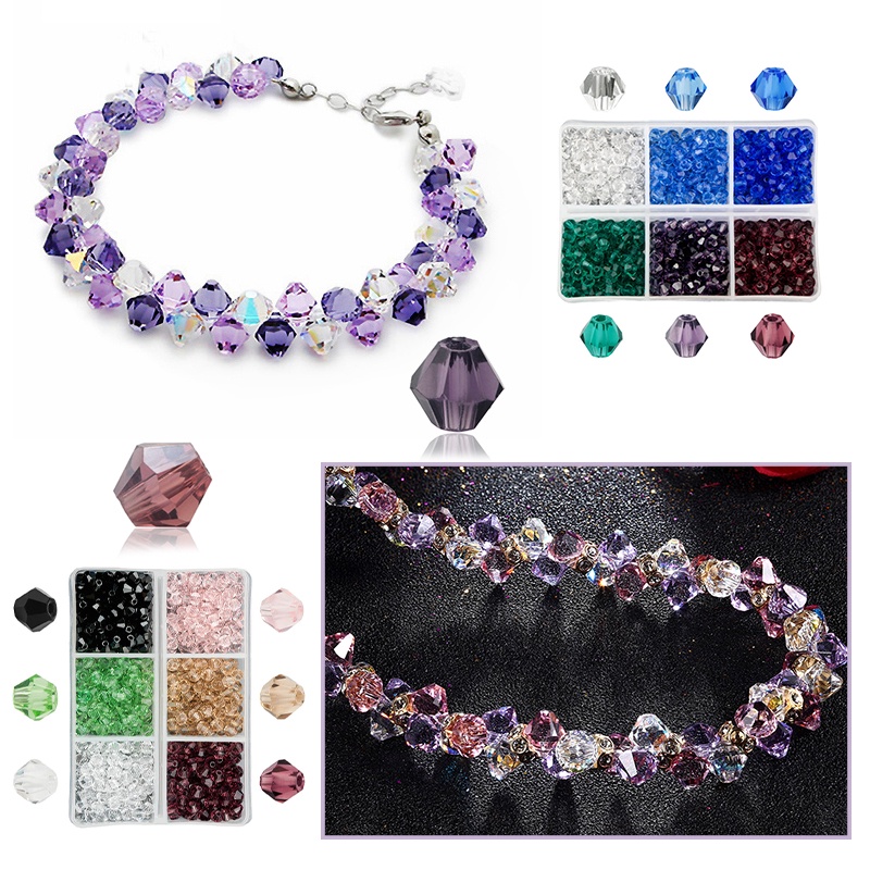 600pcs Wholesale 4mm Glass Bicone Beads Crystal Beads Faceted Austria ...