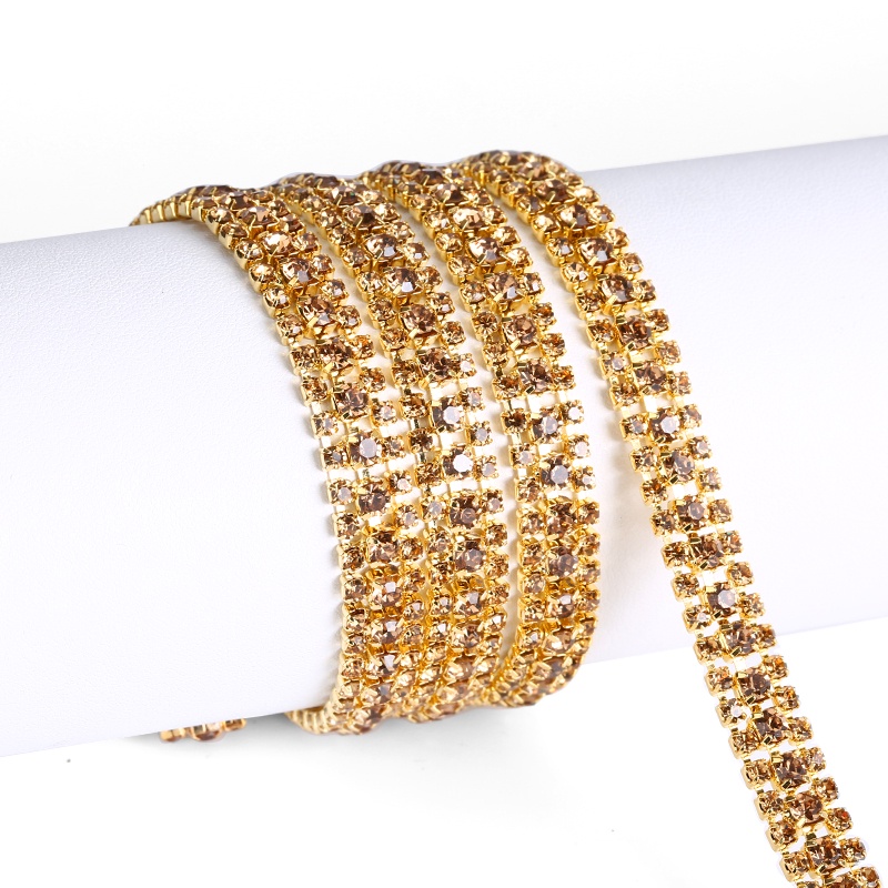 QIAO 1Yard Rhinestones Trimming Chain Crystal Glitter Stones Sewn ...