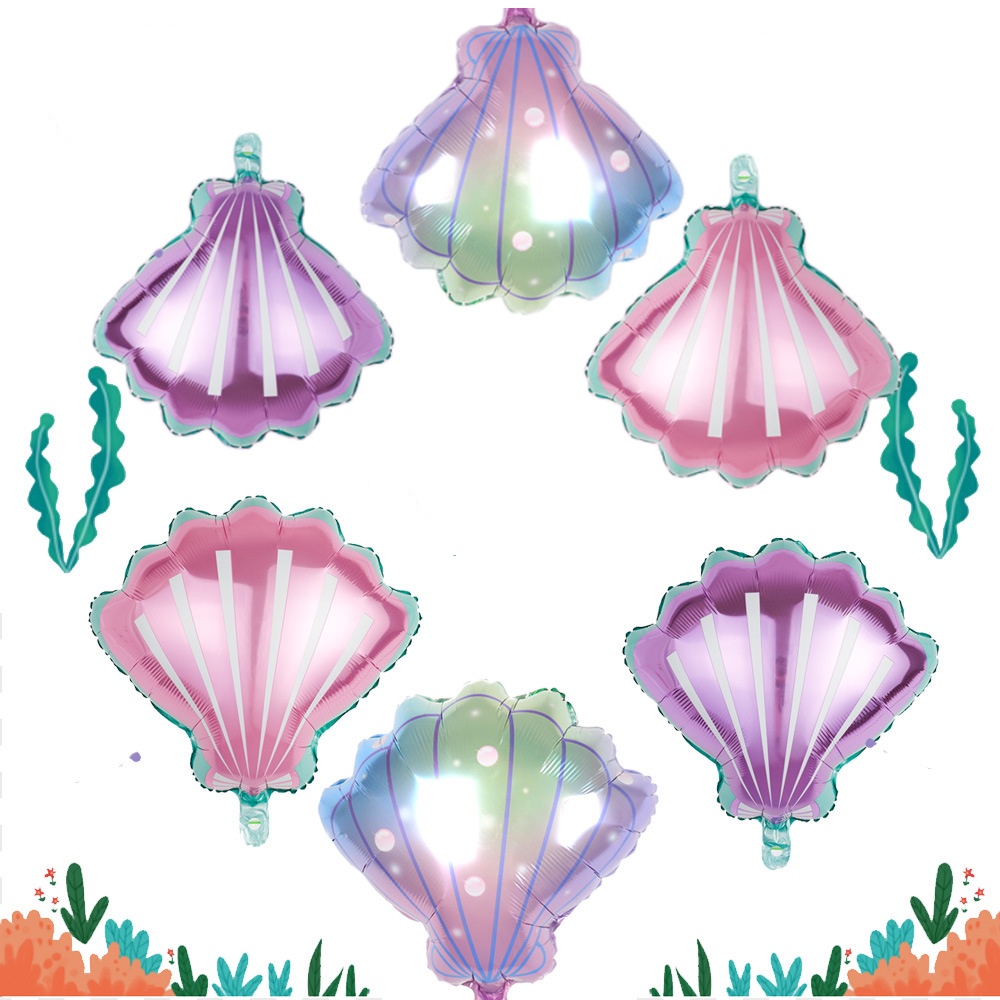 Gradual Aluminum Foil Shell Balloon Purple Pink Ocean Birthday Party ...