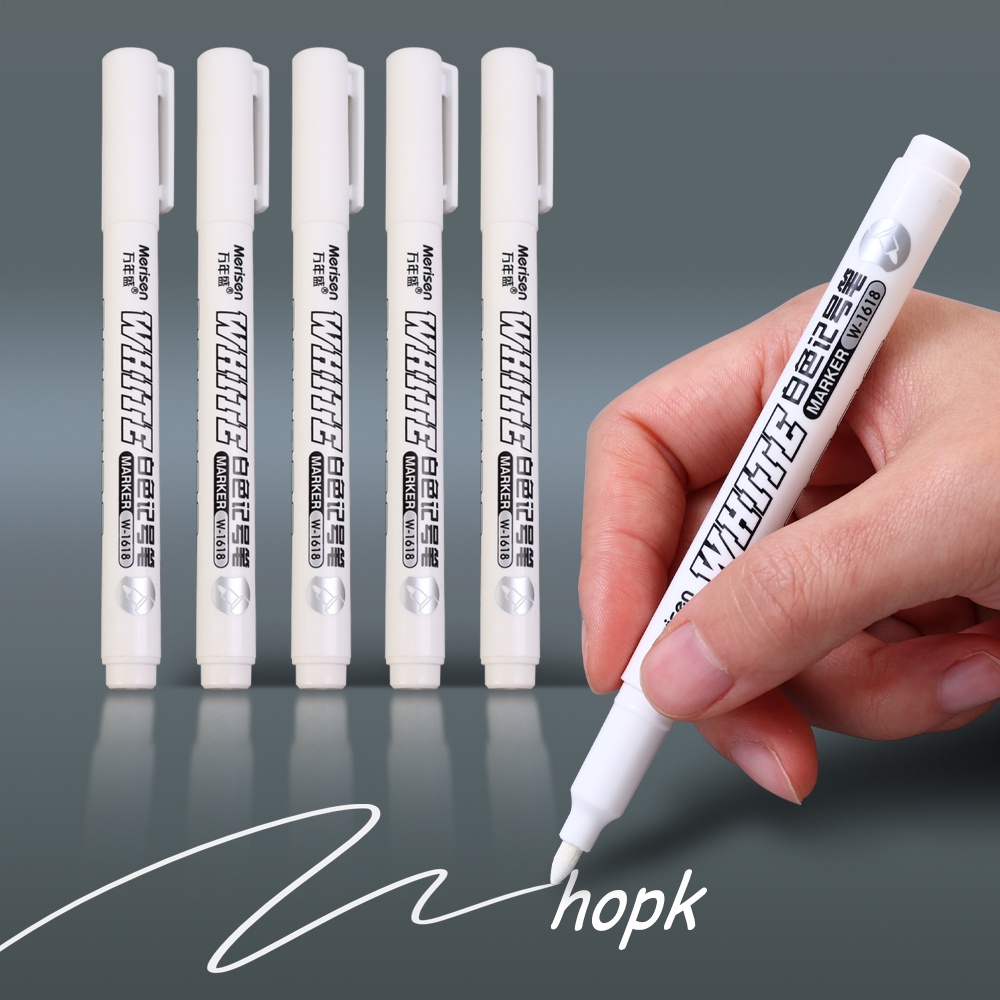 1 Pc White Permanent Paint Pen Fine Head White Marker 1mm Quick-Drying ...
