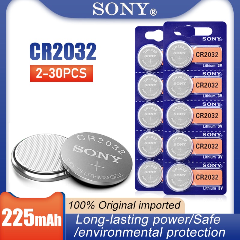 SONY CR2032 CR 2032 3V Lithium Battery Button Coin Cell For Watch Car ...