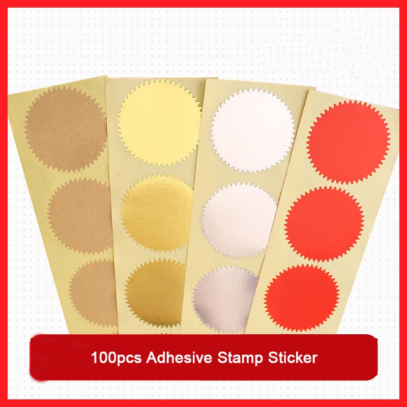 100pcs 45mm Sticker Laser Golden Glossy Labels Decorlabel Embossing ...