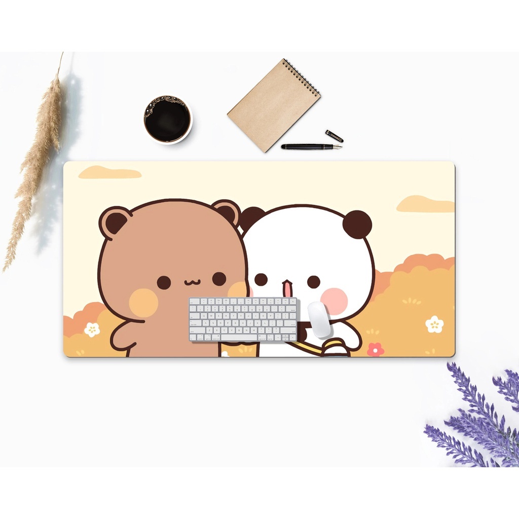 Panda Bear Bubu Dudu Gaming Mouse Pad PC Mouse Mat Cute Mochi Peach Cat ...