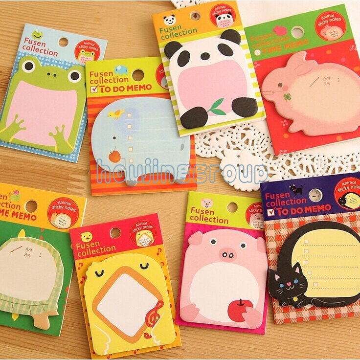 Cute Animal Sticky Notes Pastel Color Multicolor Note Marking Sticky ...