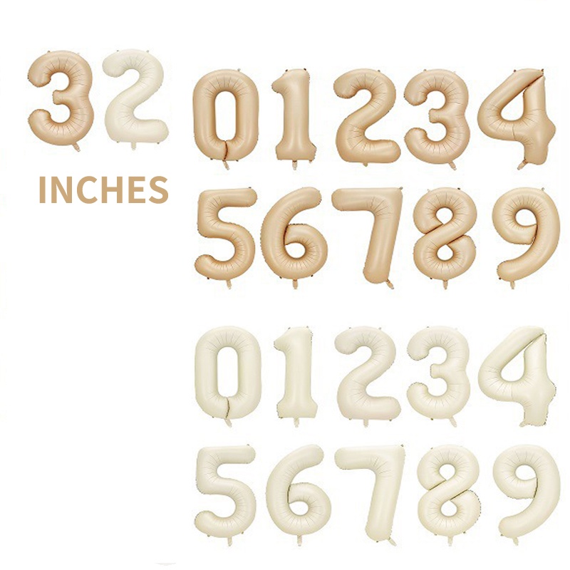 32-Inch Cream Number Balloon 32-Inch Caramel Number Balloon 32-Inch ...