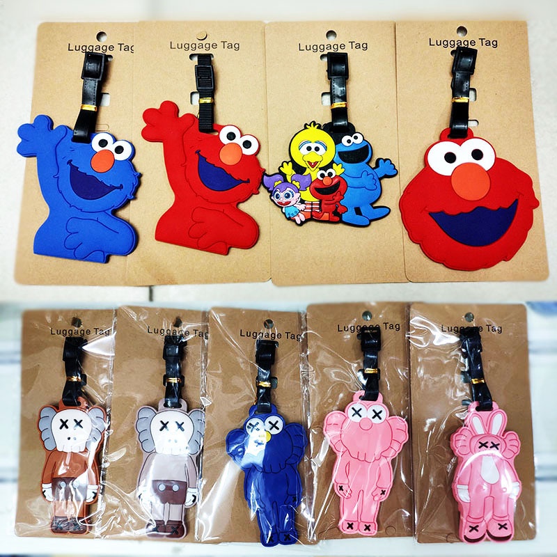 Cartoon Sesame Street Luggage Tag Elmo Cute Pony Bear Boarding Pass ...
