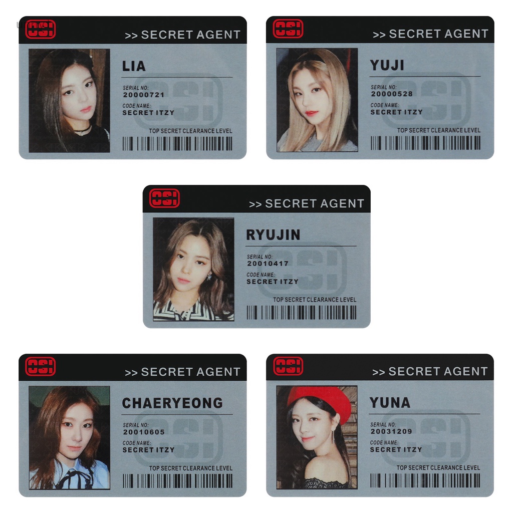 1Pc Kpop ITZY Character CSI Agent ID Card/Polaroid For Fans Collectible ...