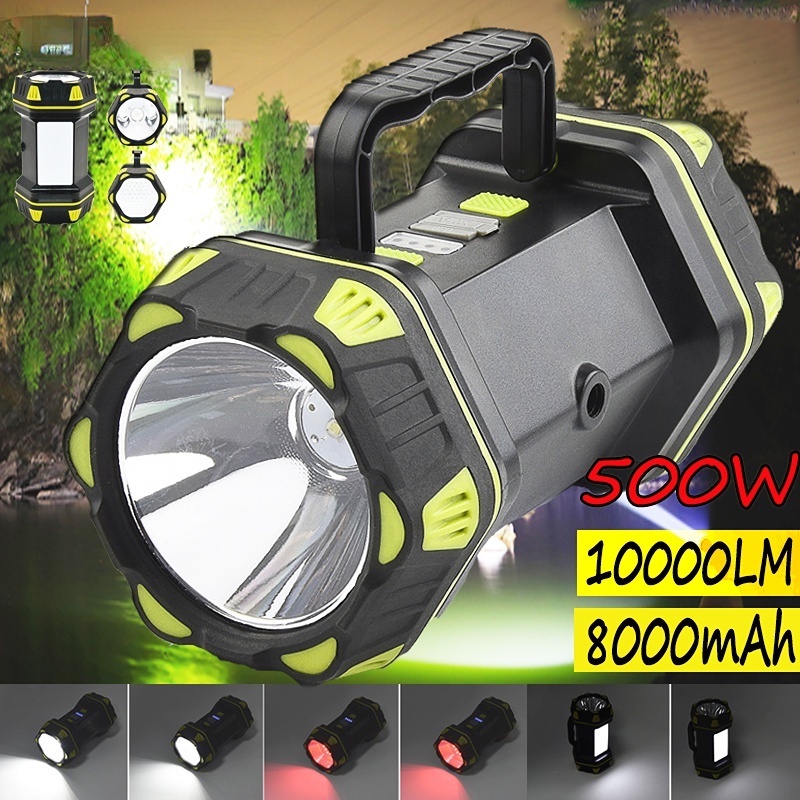 12000LM Flashlight Rechargeable LED Double Head Handheld Spotlight ...