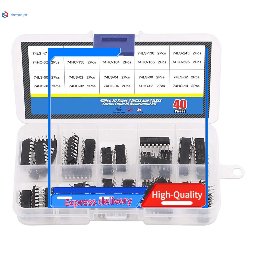 40Pcs 74LSxxx and 74HCxxx Series Low-Power Logic IC Assortment Kit ...