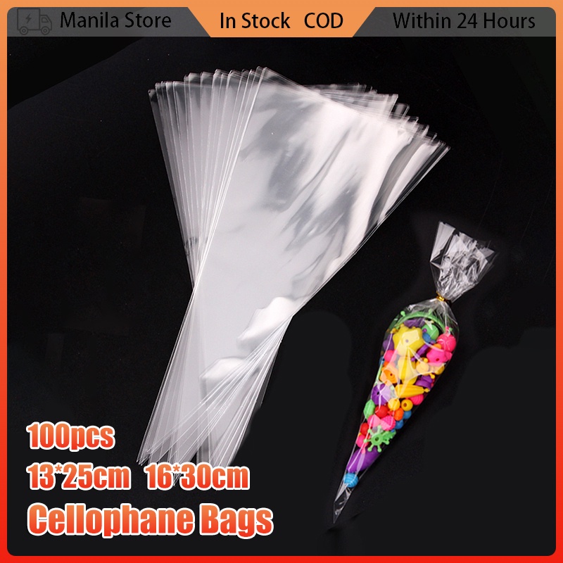 Clear Cone Shaped Packing Bags Triangle Cellophane Candy Bag for ...