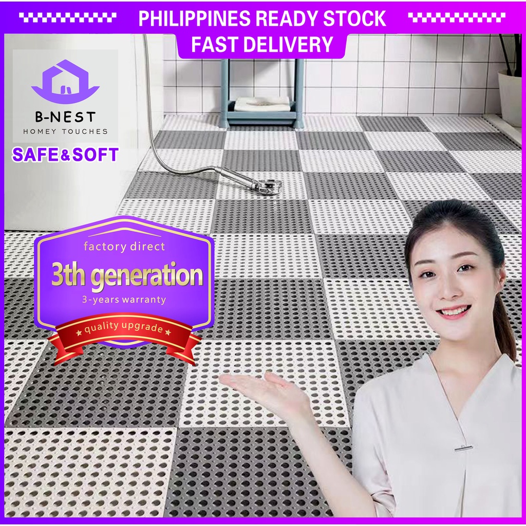 B-NEST 10mm thick NON-SLIP mat 30x30cm 200g weight floor mat bath mat ...