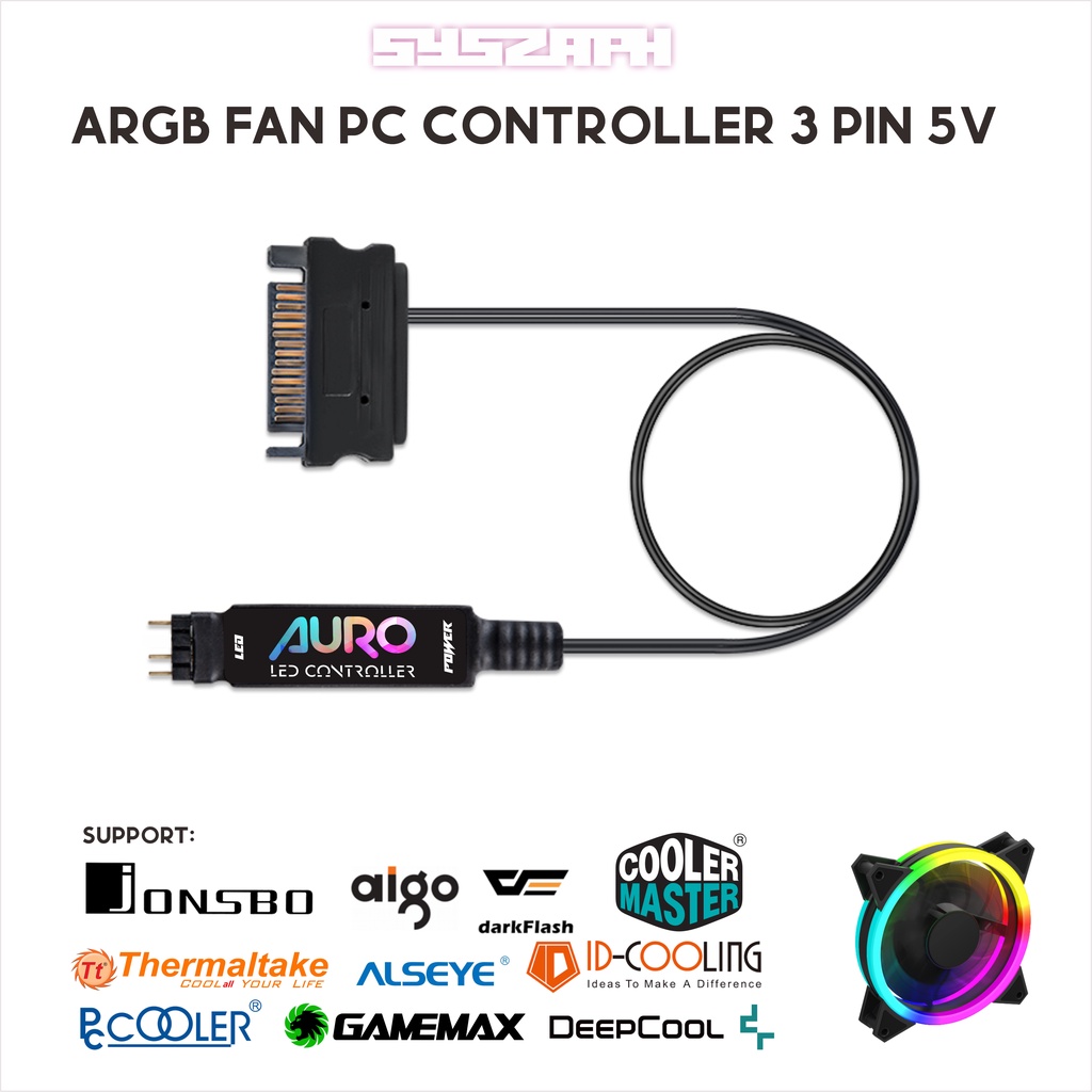 Controller ARGB PC Fan / LED 3 Pin 5v Molex Addressable RGB ID Cooling ...