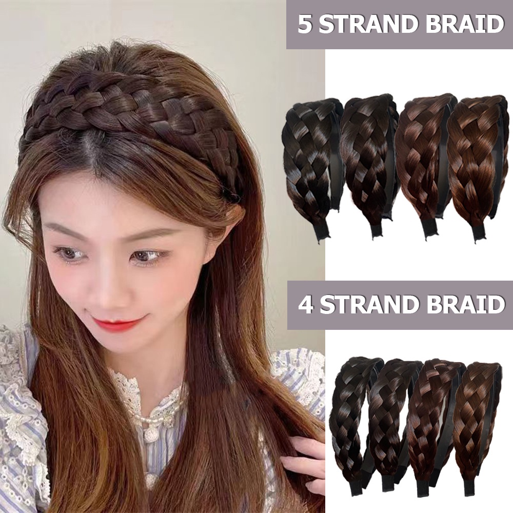 New Wide-brimmed Wig Braid Headband Fishbone Braid Thickened Wide Braid ...