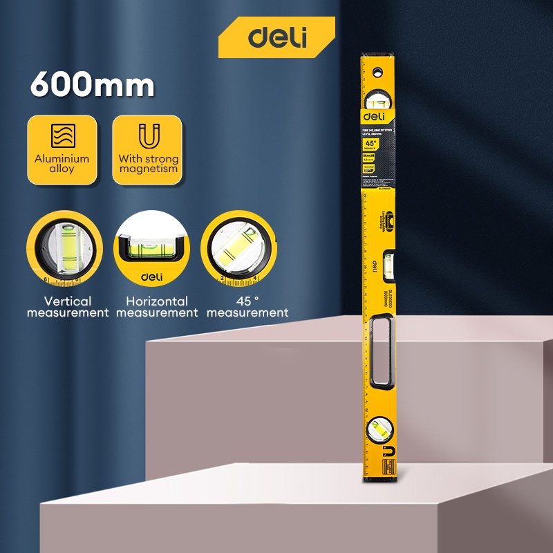 Deli 60CM Industrial Magnetic Spirit Level Bar Household Level Ruler ...