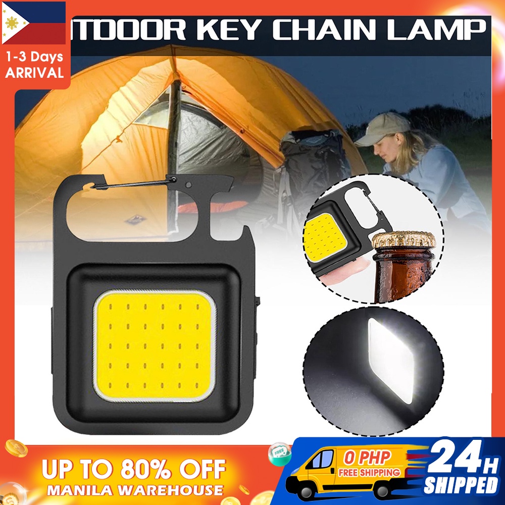 Mini Led Flashlight Work Light Portable Keychains USB Rechargeable ...