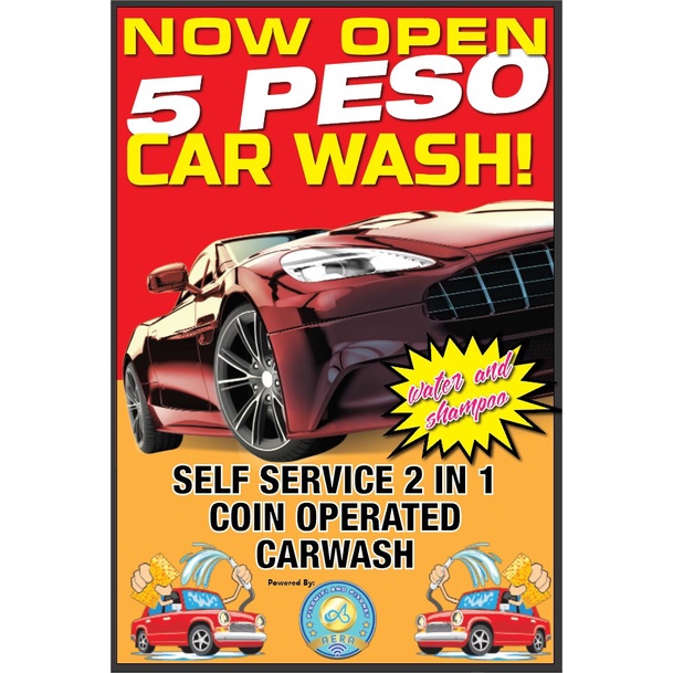 Piso Peso Carwash Tarpauline Tarp tarpaulin | Shopee Philippines