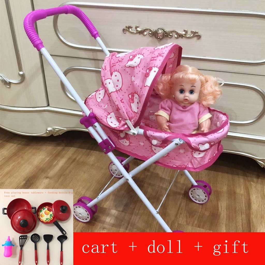 Children s toy stroller with doll light sound girl girl play house toy ...
