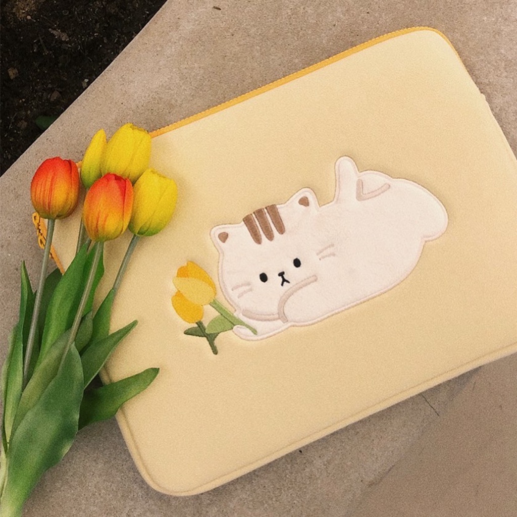 Cute Tulip Cat Laptop bag Korea style cute embroidery 13/14/15/15.6 ...