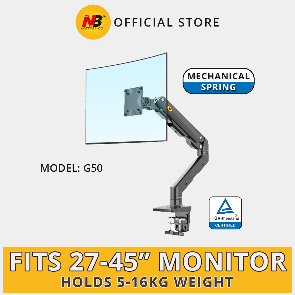 North Bayou NB G50 Desktop Monitor Single Arm Mount with Full Motion ...