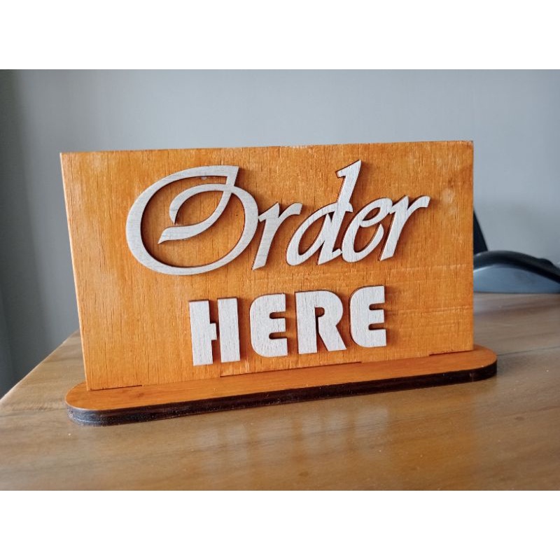 KAYU Table sign order here Cafe restaurant table marker made of wood ...
