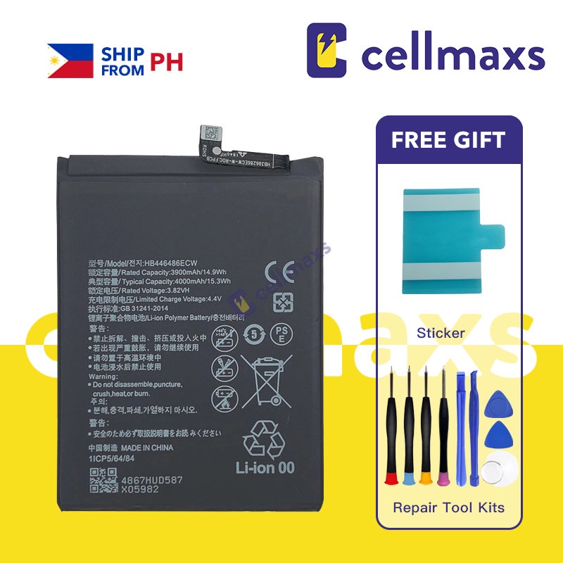 Cellmaxs For HUAWEI Nova 5i Y9 Prime 2019 Y9s 2020 HB446486ECW Battery ...