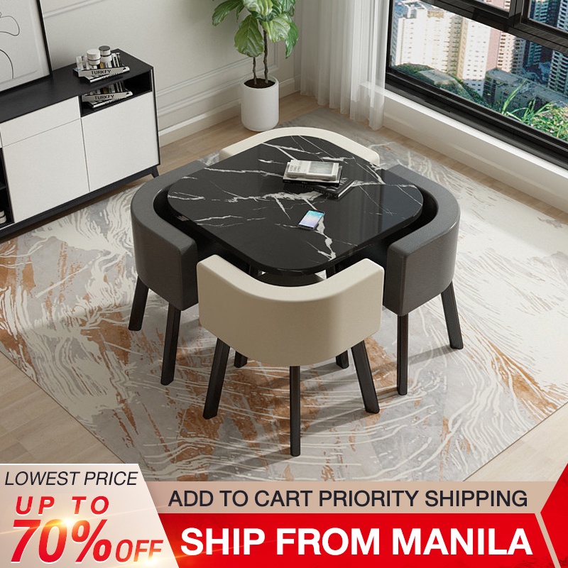 80CM diameter + four stools reception desk office leisure small square ...