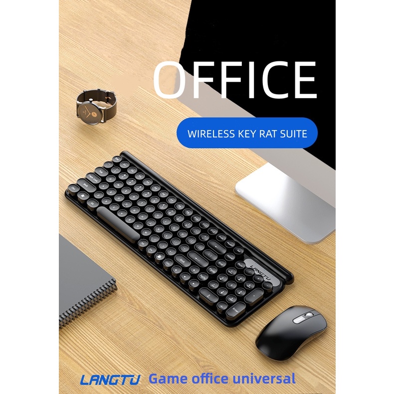 2.4G WaterProof Steampunk Chocolate Keycap Home Office Girl Cute Female ...