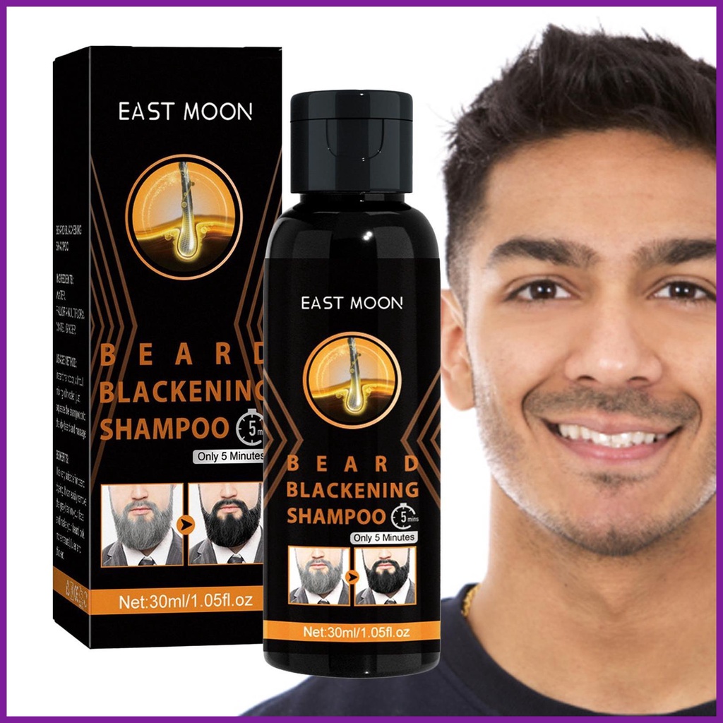 Beard Shampoo 30ml Non-irritating Black Beard Dye Mustache & Beard ...