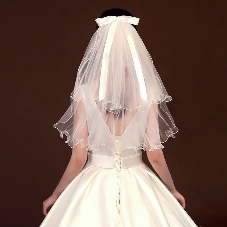 60cm Wedding Veil Bridal Veil with Bow Pearl Diamond Bride Gift Party ...