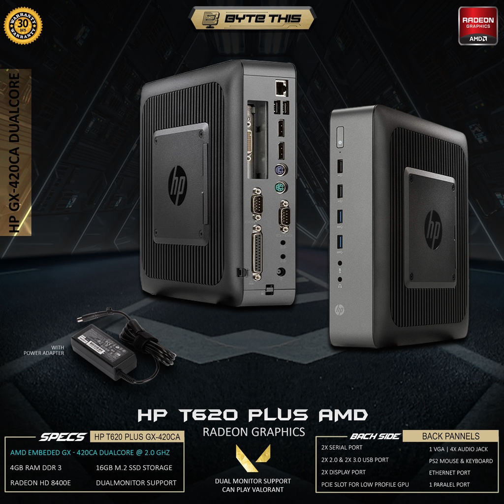 HP THIN CLIENT T620 PLUS AMD AMD EMBEDED GX - 420CA @2.0GHZ 4GB RAM ...