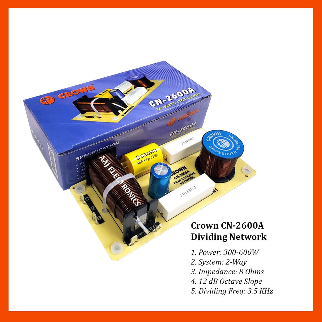 Original Crown CN-2600A Dividing Network 2-Way 300 to 600Watts | Shopee ...