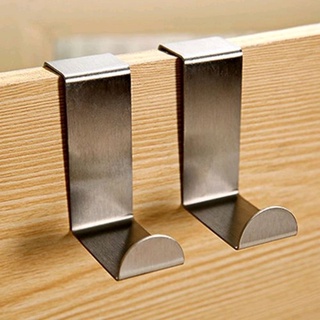 2 Pc Back Door Hook Stainless Steel Kitchen Cabinet Clothes Hanger ...