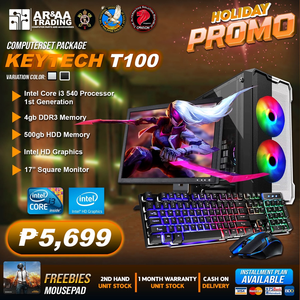 Computer Set CPU Keytech T100-A Intel Core i3 540 Processor-4gb 500gb ...