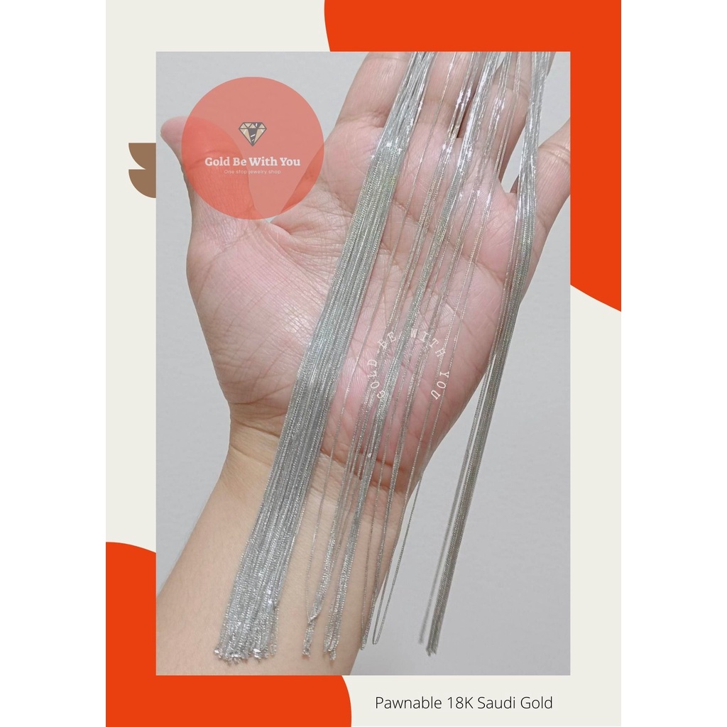 Pawnable 18k Saudi White Gold Fine Fox Chain | Shopee Philippines